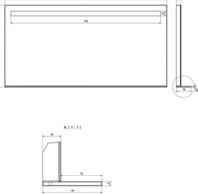 Sapho Sapho, BRETO LED podsvícené zrcadlo, skleněná police, 1200x608mm, BT120
