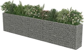 Gabionový vyvýšený záhon pozinkovaná ocel 450 x 50 x 100 cm 143564