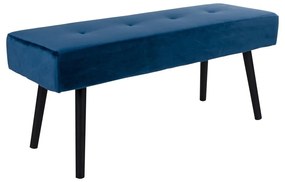 Sametová lavice Skroll tmavě modrá