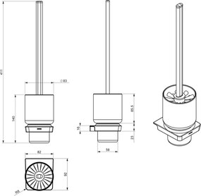 Sapho, ZEN WC kartáč závěsný, chrom, 161041