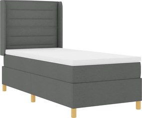 Postel s boxspringem s matrací Tmavě šedá 100 x 200 cm textil 3341757