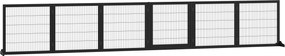 PawHut Dřevěná Bezpečnostní Brána pro Psy, Nastavitelná Pet Gate s Nohy 432 x 70 cm, Sklopná Brána do Schodů, 6 Panelů, Černá | Aosom