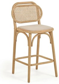 Barová židle z dubového dřeva v přírodní barvě (výška sedáku 65 cm) Doriane – Kave Home
