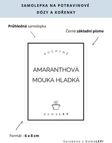 AMARANTHOVÁ MOUKA HLADKÁ - omyvatelná samolepka na dózu, výběr rozměrů Ø 5 cm / 5 x 5 cm / 6 x 8 cm | DomaLEP