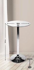 Skleněný stůl kulatý 105 cm – čiré sklo
