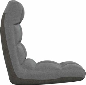 Skládací lenoška na podlahu světle šedá textil 336584