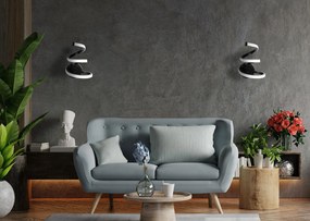 Toolight Moderní nástěnná lampa - spirála APP1052-W Černá MAT