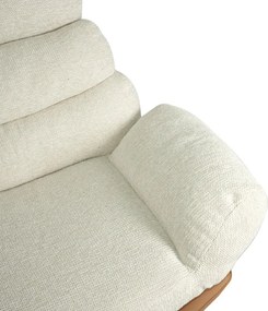 Relaxační otočné křeslo JOLA s taburetem — látka, krémová