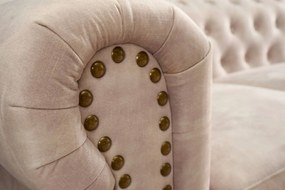 Designová trojsedačka Chesterfield 200 cm šampaňský samet