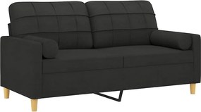 2místná pohovka s polštáři černá 140 cm textil 3200786