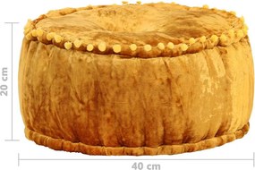 Kulatý taburet samet 40 x 20 cm hořčicový 287568