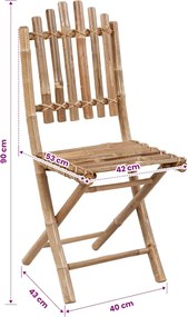 Skládací zahradní židle 4 ks bambus 271715