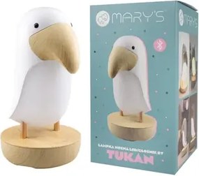 Mary's LED noční lampička a Bluetooth reproduktor 2v1 - tukan, bílý
