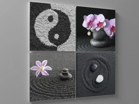 Liox Obraz jin-jang a kameny Rozměr: 60 x 60 cm