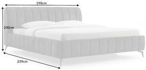 Designová postel Rotterdam 180 x 200 cm šedý samet