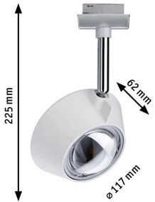 Paulmann 94979 Sabik, spot pro Urail system, 1x4W LED 2700K stmívatelné, matná bílá/chrom