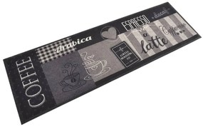 Kuchyňský koberec omyvatelný Káva černý 60 x 180 cm samet 136556