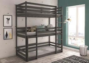 Třílůžková patrová postel TEDRO 200x90
