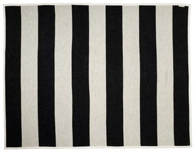 Černo-bílá deka s příměsí vlny 140x180 cm Bob Black Vanilla – Pappelina