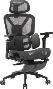 Ergonomická kancelářská židle STORM - tmavě šedá síťovina / nosnost 150 kg