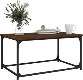 vidaXL Konferenční stolek 80x50x40 cm kompozitní dřevo a železo [823296] Barva: hnědý dub