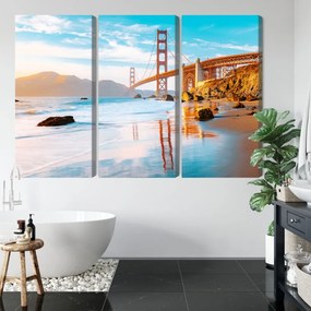 Vícedílný obraz Golden Gate Bridge V San Franciscu Nedostatek Nedostatek Přírodní plátno 150x100