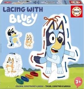 EDUCA Šněrovací hračka Bluey / Provlékání a skládání / 4 kartonové fig