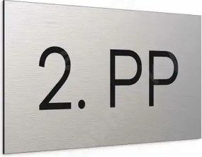 ACCEPT Označení podlaží "2. PP" - stříbrná tabulka - černý popis