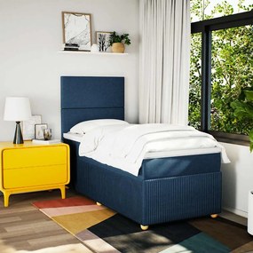 Box spring postel s matrací modrá 80x200 cm textil 3291882