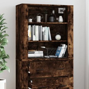 Skříň highboard kouřový dub kompozitní dřevo 3185396