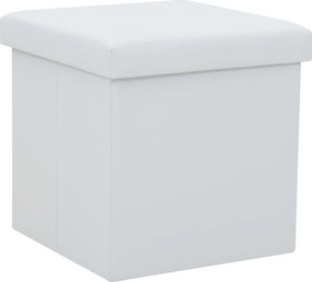 vidaXL Skládací úložná stolička PVC [338784] Barva: Bílá