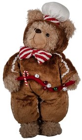 Vánoční dekorace stojící plyšový medvěd v oblečku Teddy Bear - 22*16*43 cm