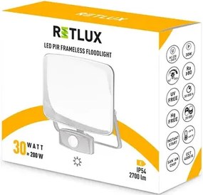 RETLUX RSL 256 LED reflektor 30W 4000K PIR / 2700 lm