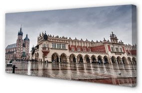 Obrazy na plátně Krakow kostel Cloth déšť 125x50 cm