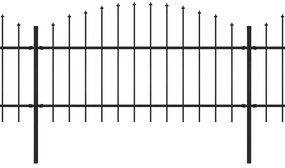 Zahradní plot s hroty ocel (1–1,25) x 13,6 m černý,  277728