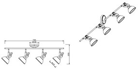 Trio - Bodové svítidlo GINA 4xE14/40W/230V bílá
