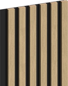 Mexen Lam-B, akustické stěnové lamely 275 × 30 cm, HDF deska 4 mm, technická dýha, ořech lněný, S100-275307-3015-015