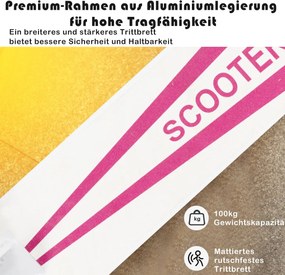 Costway Koloběžka skládací koloběžka výškově nastavitelná 100 – růžový