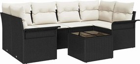 Sada zahradních pohovek 7 pcs 6-Seater Černá a krémová 3353926