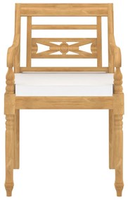 Židle Batavia 6 ks s poduškami masivní teakové dřevo,  3087055