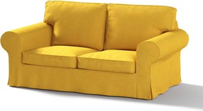 Potah na pohovku IKEA  Ektorp 2-místná, rozkládací, STARÝ MODEL barva žlutá látka pletený vzor