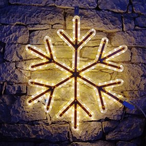 Easy Fix 2D LED světelná vločka VIII., Ø 67 cm, teple bílá s FLASH, závěsný, 3D tisk, IP67