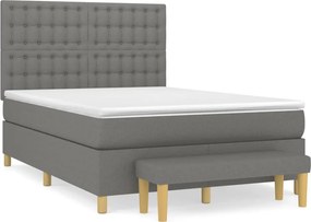 Box spring postel s matrací tmavě šedá 140x200 cm textil 3137478