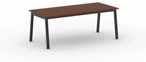 Kancelářský pracovní stůl PRIMO BASIC, černá podnož, 2000 x 900 mm, třešeň