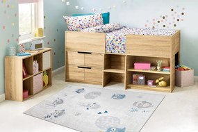Dywany Łuszczów, Dětský kusový koberec Bambino 1161 Owls grey, 140x190, šedá, dětský pokoj