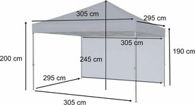 Creative Corner LUARO zahradní pavilon párty stan komerční altán 3x3m černý