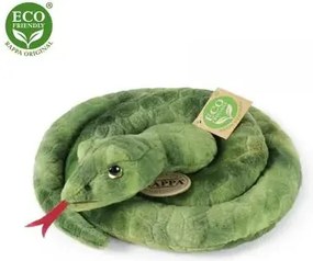 RAPPA Plyšový had zelený 90 cm / ECO-FRIENDLY / od 0 měsíců