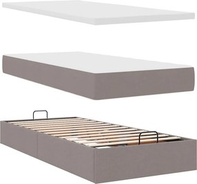 Osmanský rám postele s matrací taupe 90x190cm textil 3311342