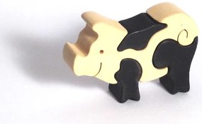 Fauna Dřevěné vkládací puzzle z masivu malé prasátko