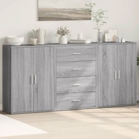Příborníky 3 ks šedé sonoma 60 x 31 x 84 cm kompozitní dřevo 3276579
